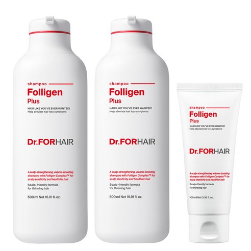 Dr.FORHAIR Folligen Plus Shampoo SET 500ml x 2P + 100ml – Korean cosmetics