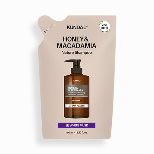 KUNDAL HONEY & MACADAMIA Nature Shampoo (Refill) 400ml #WHITE MUSK ...